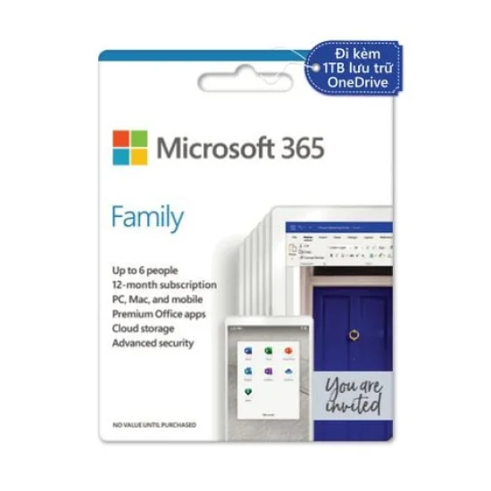 Phần mềm M365 Family Subscr PK Lic 1YR Online APAC EM ESD (EP2-36890 ...